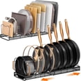 2 Pack Pots and Pans Organizer Rack for under Cabinet, Expandable Pot ...