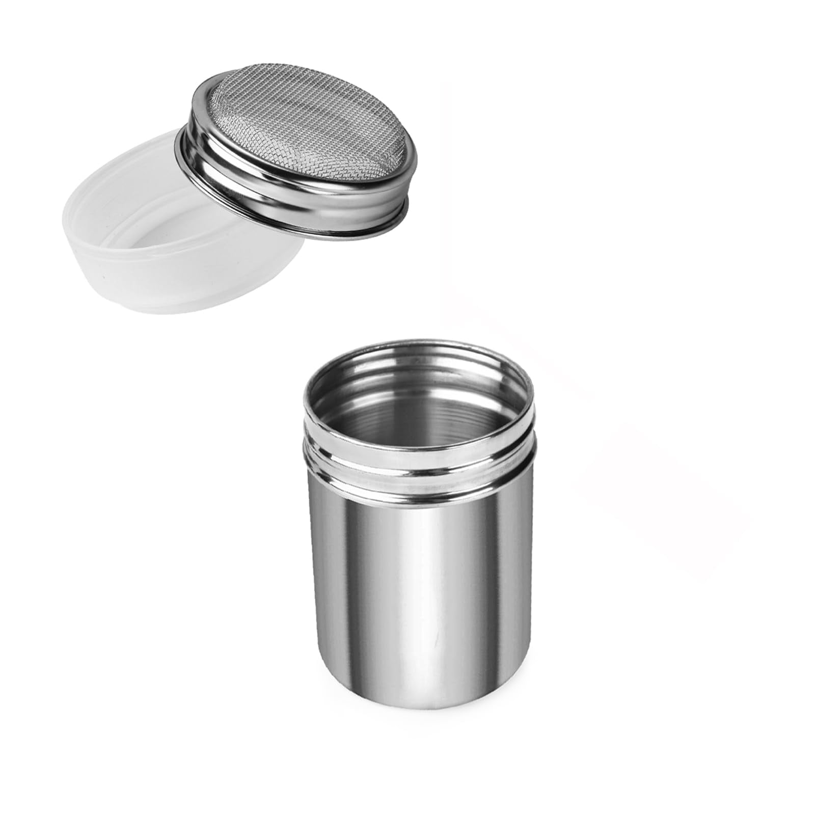 2 Pack Powdered Sugar Shaker Duster with Lid, Cinnamon Shaker Flour ...