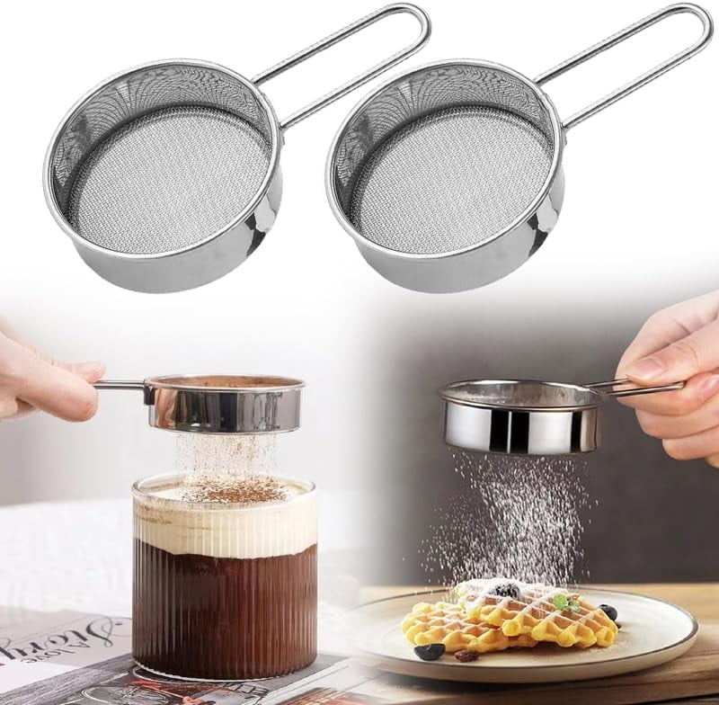 2 Pack Powdered Sugar Sifter - Flour Sifter for Baking - Mini Small ...