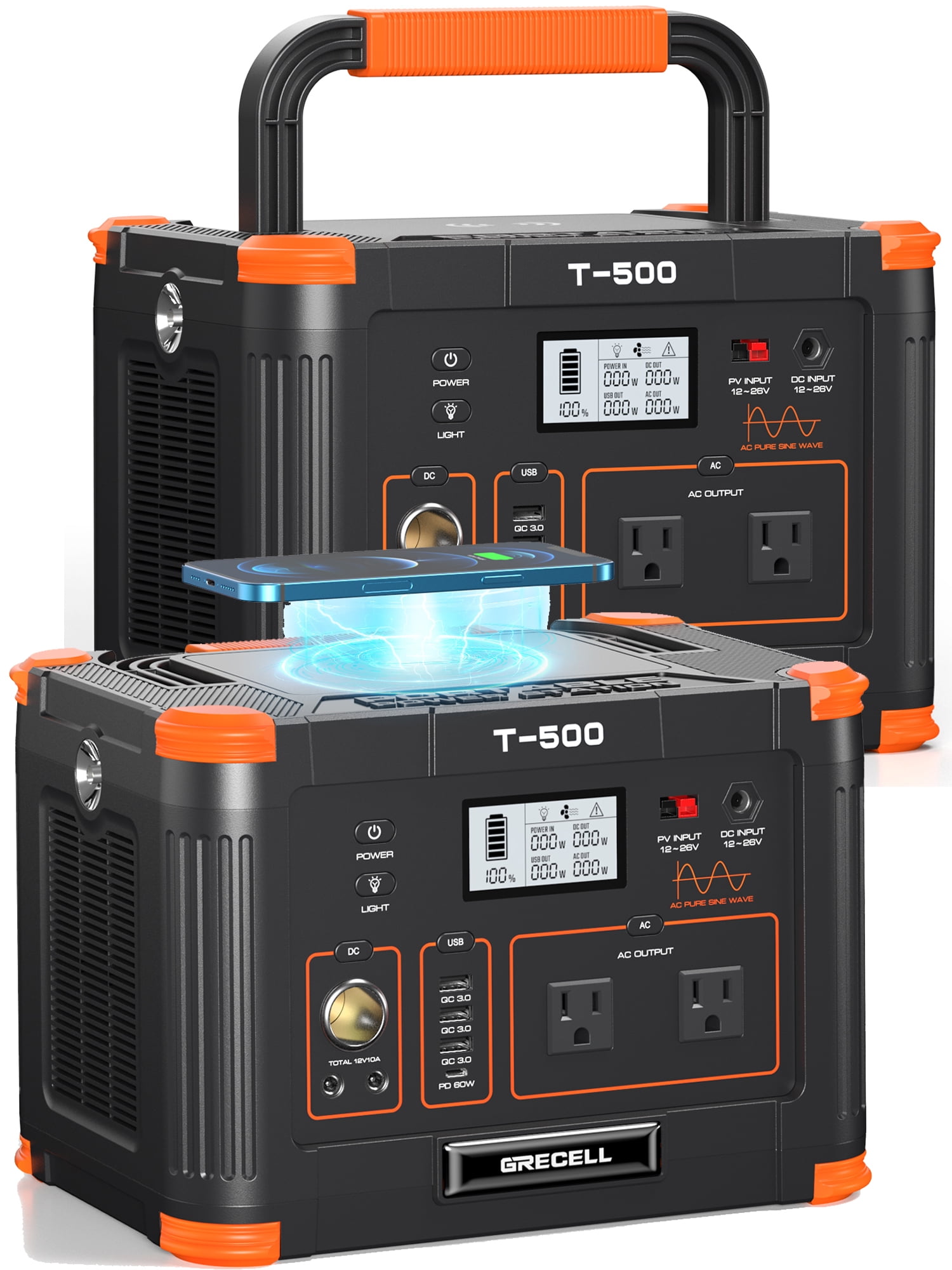 Grecell Power Station 500W Continuous Portable Solar Generators with ...