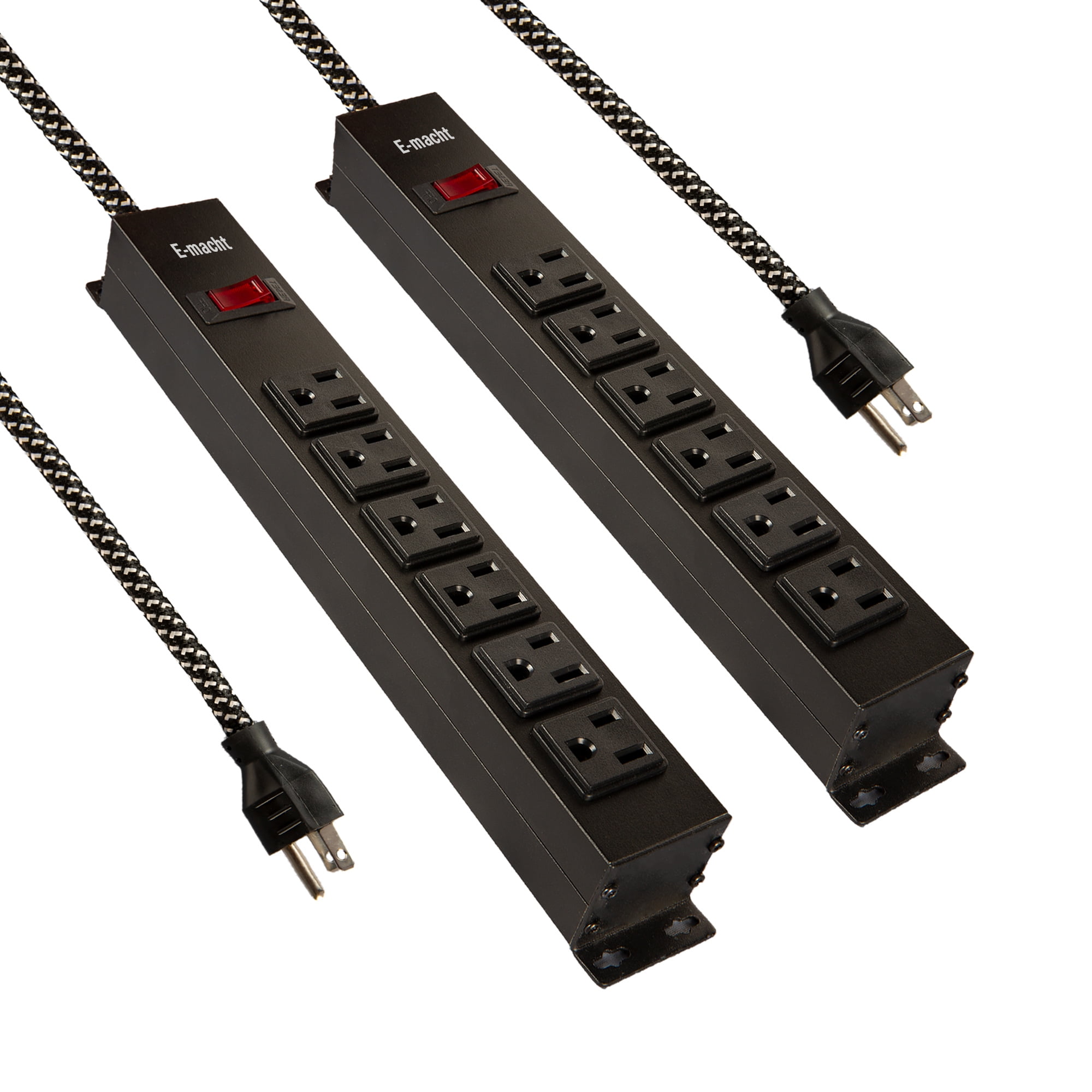 2 Pack Power Strip Surge Protector with 6 outlets, 6 ft Power Cord ...