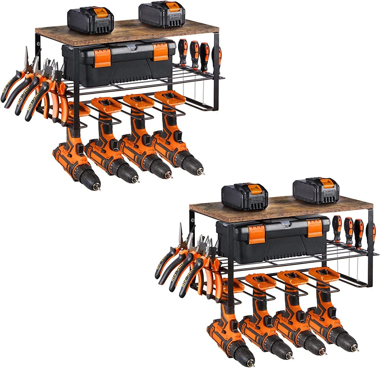 Heavy Duty 2 Pack Power Tool Organizer, Wall Mount Utility Rack for ...