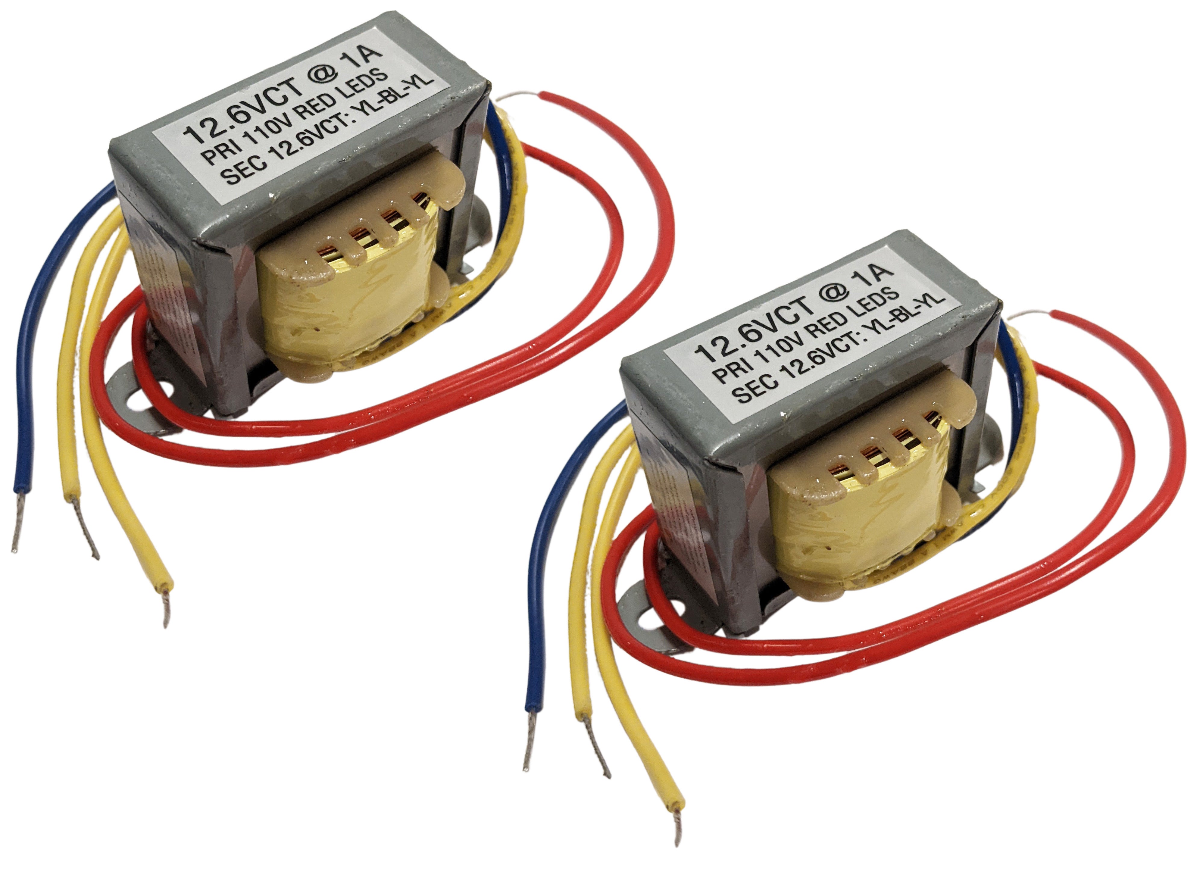 2 Pack Power Transformer 12.6 VCT, 1A with Wire Leads and Foot Mount ...
