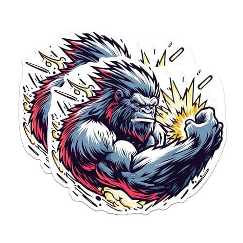 (2 Pack) Powerful Gorilla Stickers - 5 Inches On Longest Side - Premium ...