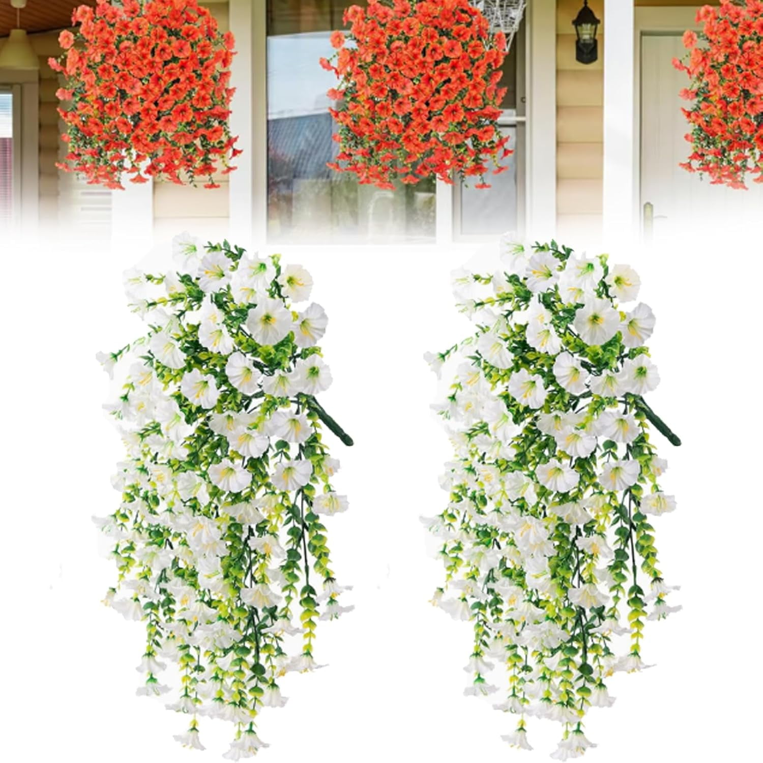 2 Pack Precisetrue Hanging Flowers, Perfect Home Garden Decoration ...