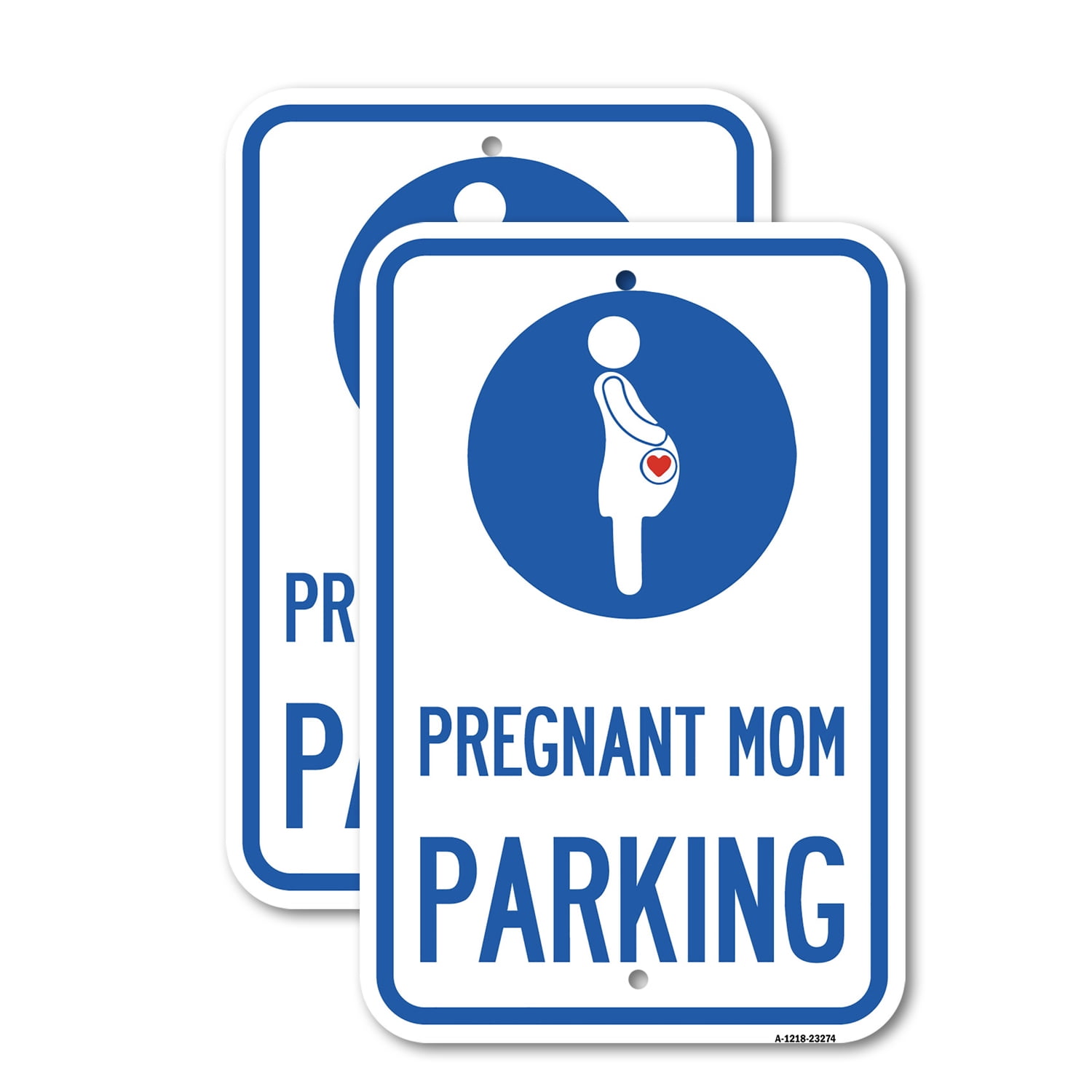 (2 Pack) Pregnant Mom Parking (With Graphic) | 18" X 24" Heavy-Gauge ...