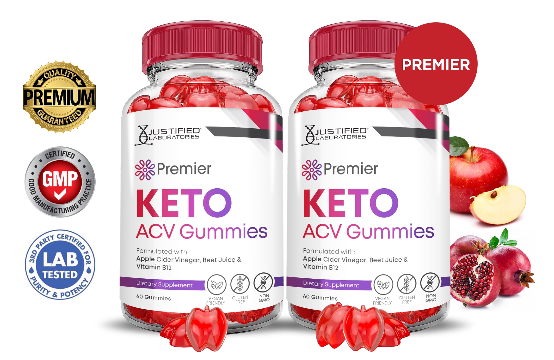 Premier Keto ACV Gummies, 1000MG Dietary Supplement, 2 Pack, 120 Count ...