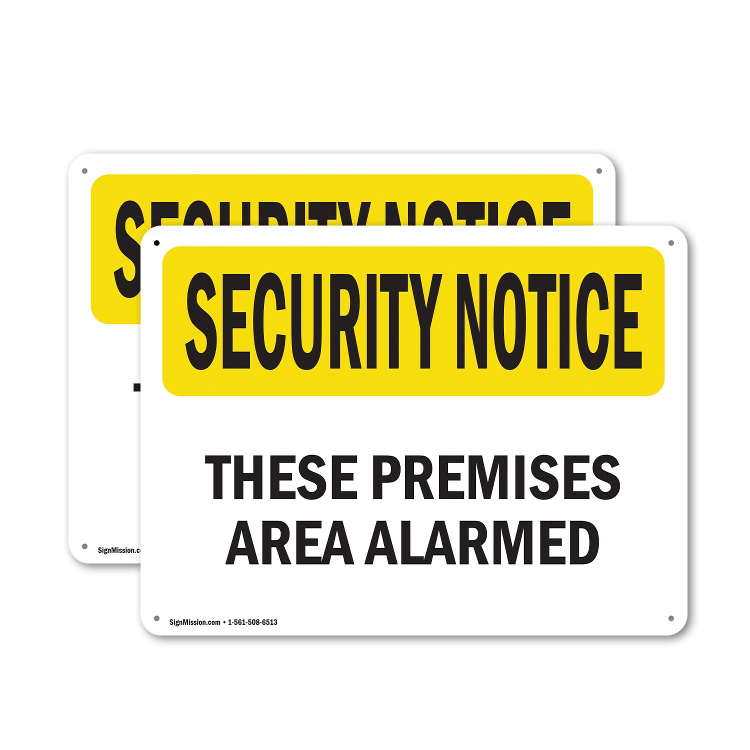 (2 Pack) These Premises Are Alarmed OSHA Security Notice Sign 10 Inch X ...