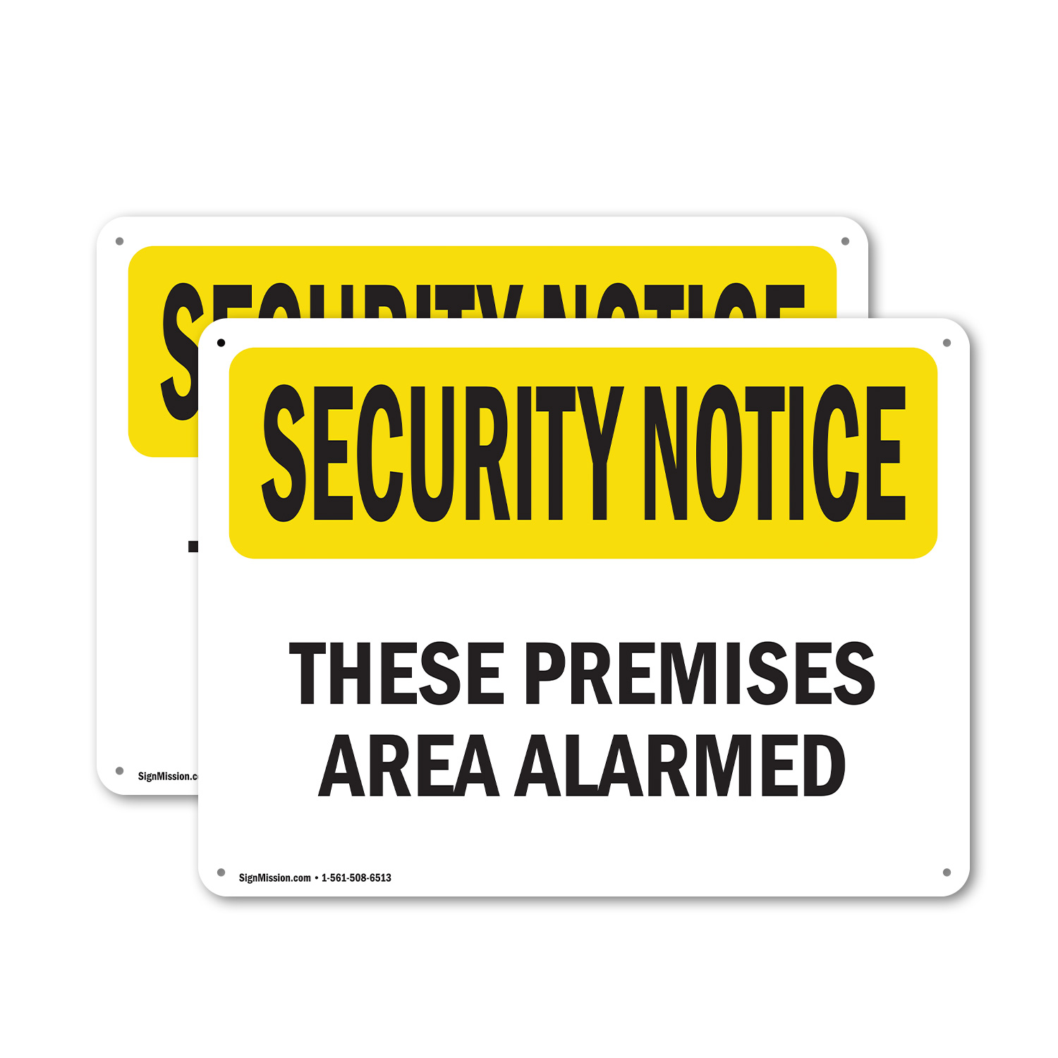 (2 Pack) These Premises Are Alarmed OSHA Security Notice Sign 24 Inch X ...