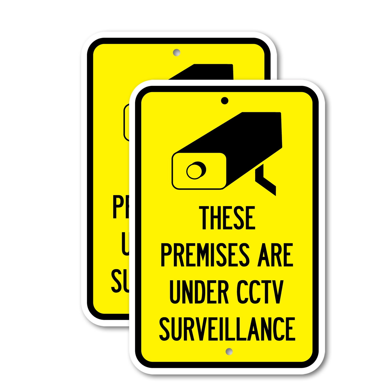 (2 Pack) Premises Are Under CCTV Surveillance | 12" X 18" Heavy-Gauge ...