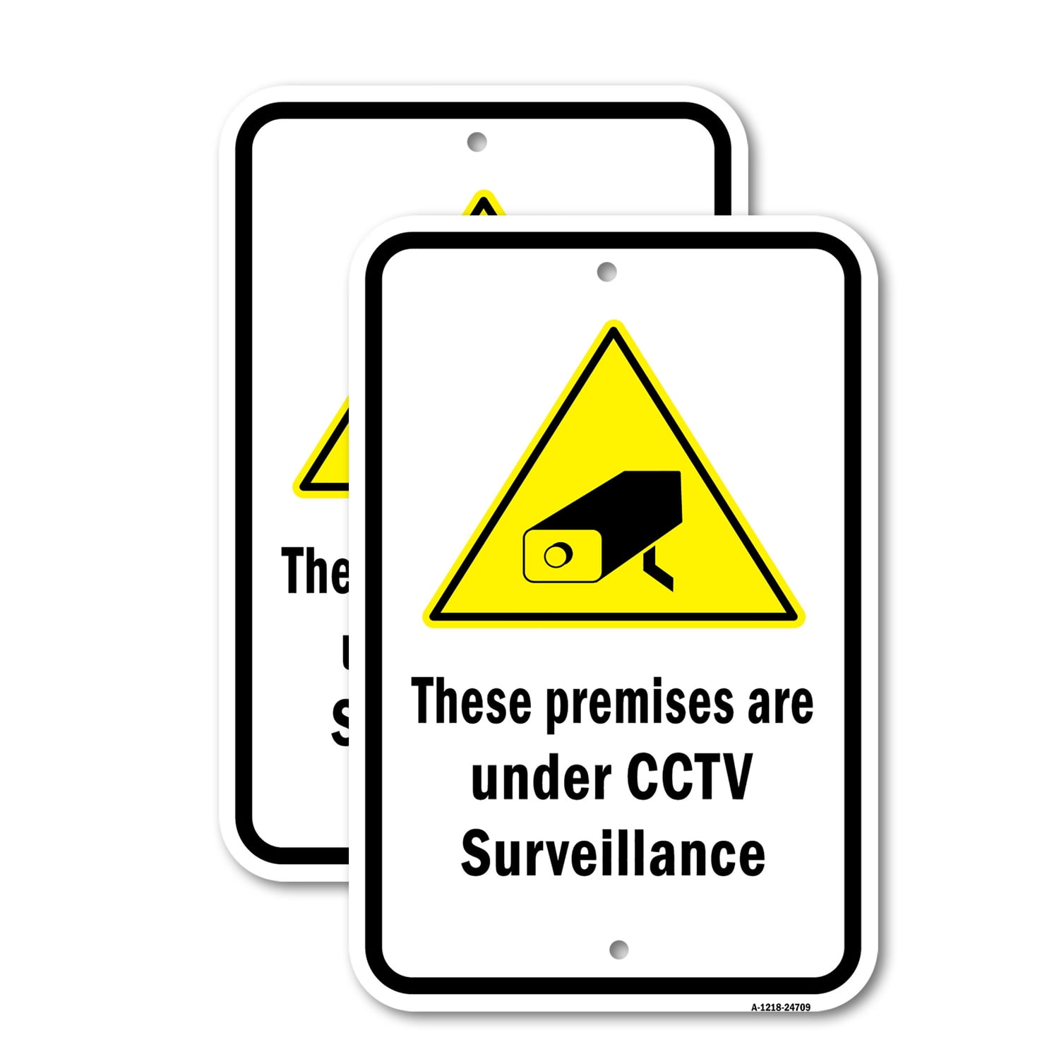 (2 Pack) These Premises Are Under CCTV Surveillance | 18" X 24" Heavy ...
