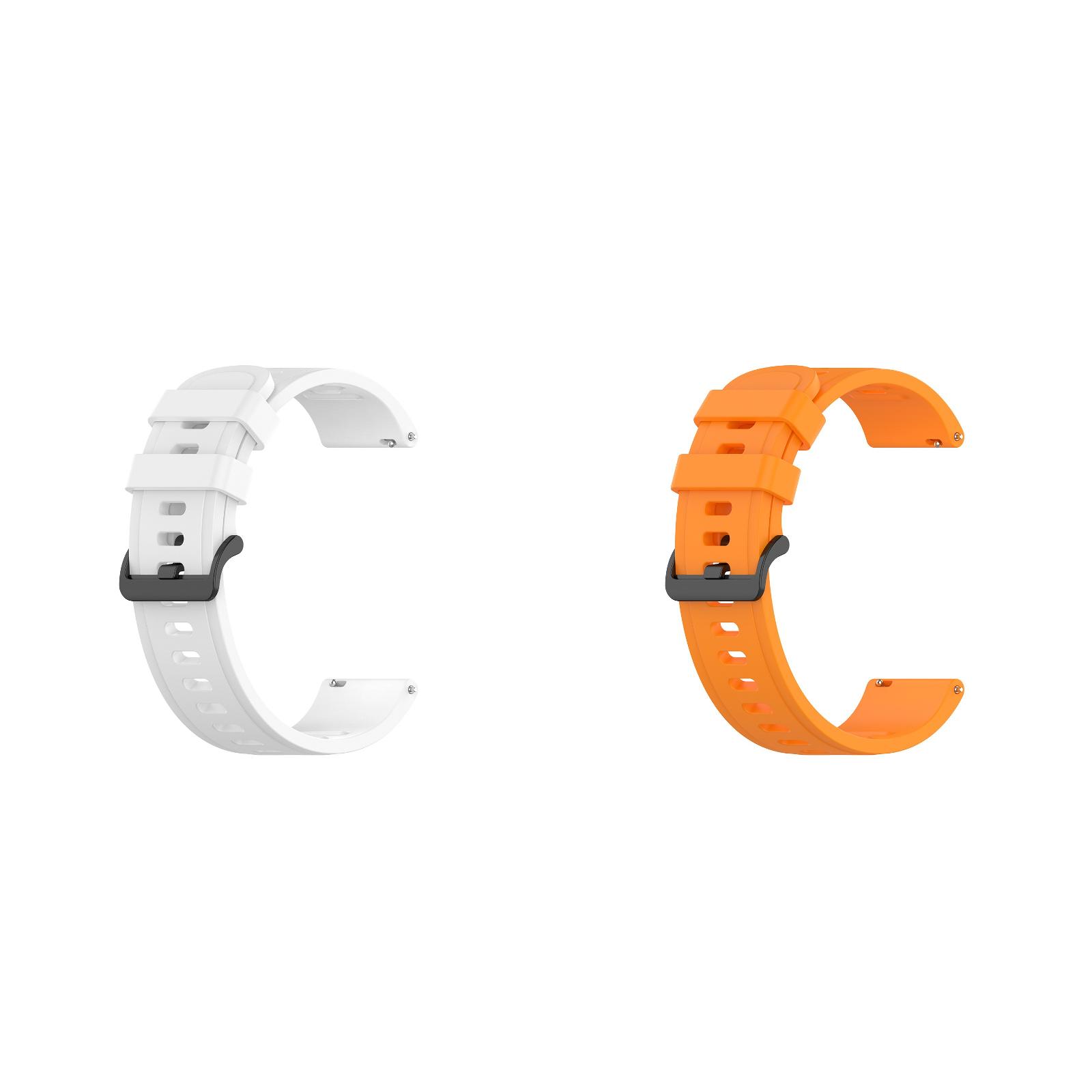 (2-Pack) 22Mm Solid Color 511 Watch Silicone Sports Sweat Proof Casual ...