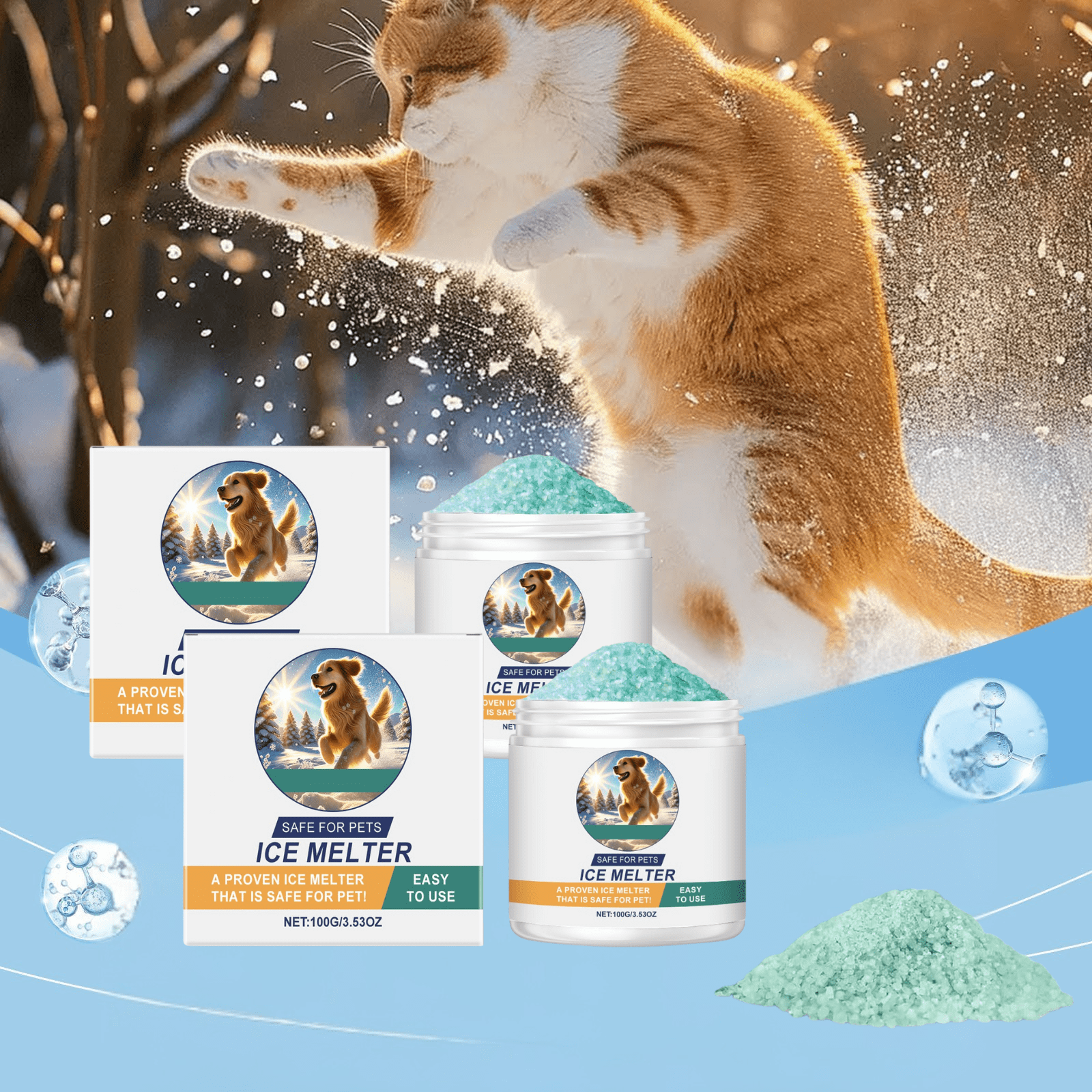 2 Pack Premium Enviro Blend Snow & Ice Melt, Green-Coated Deicer ...