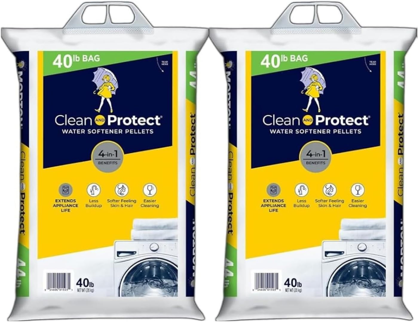 2 Pack Premium Water Softener Salt Pellets, 40 lb Bags (80 lbs Total ...