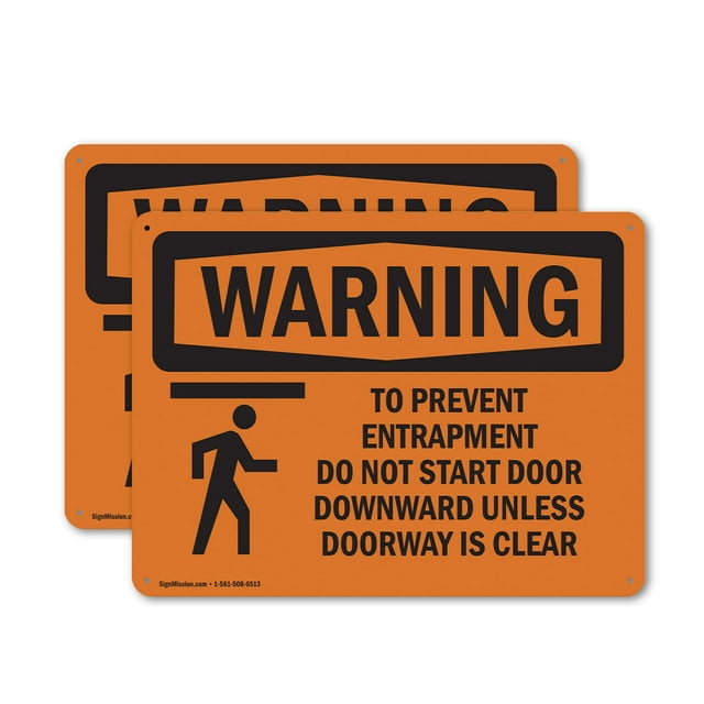 (2 Pack) To Prevent Entrapment Do Not With Symbol OSHA Warning Sign 24 ...