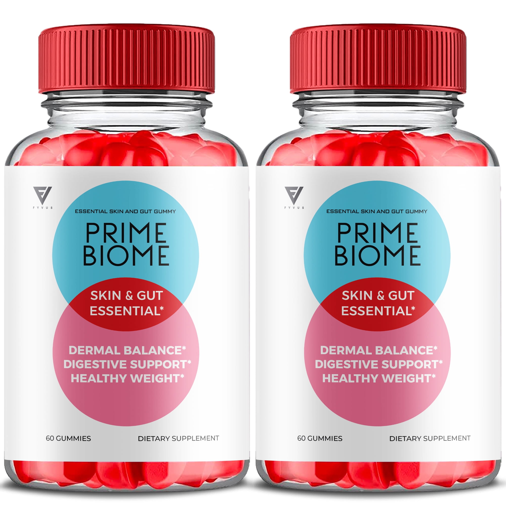 (2 Pack) Prime Biome Gummies PrimeBiome Skin & Gut Supplement (120 ...