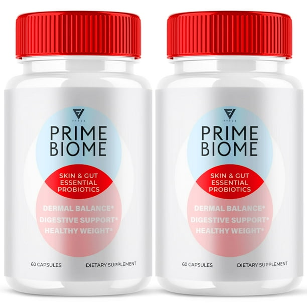 (2 Pack) Prime Biome Probiotic Supplement PrimeBiome Capsules ...