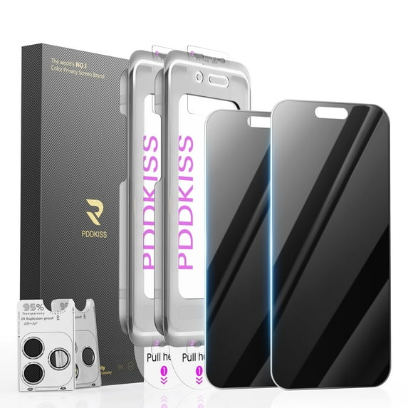 2 Pack Privacy Screen Protector for iPhone 17 Pro Max Tempered Glass 6. ...
