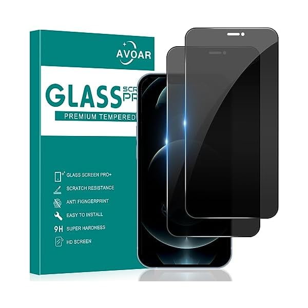 2 Pack Privacy Screen Protector for iPhone 12 Pro Max, Privacy Screen ...