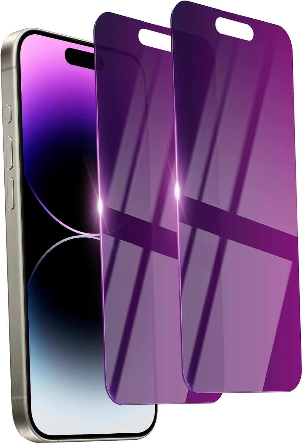 2 Pack Privacy Screen Protector for iPhone 14 Pro Max Tempered Glass 6 ...