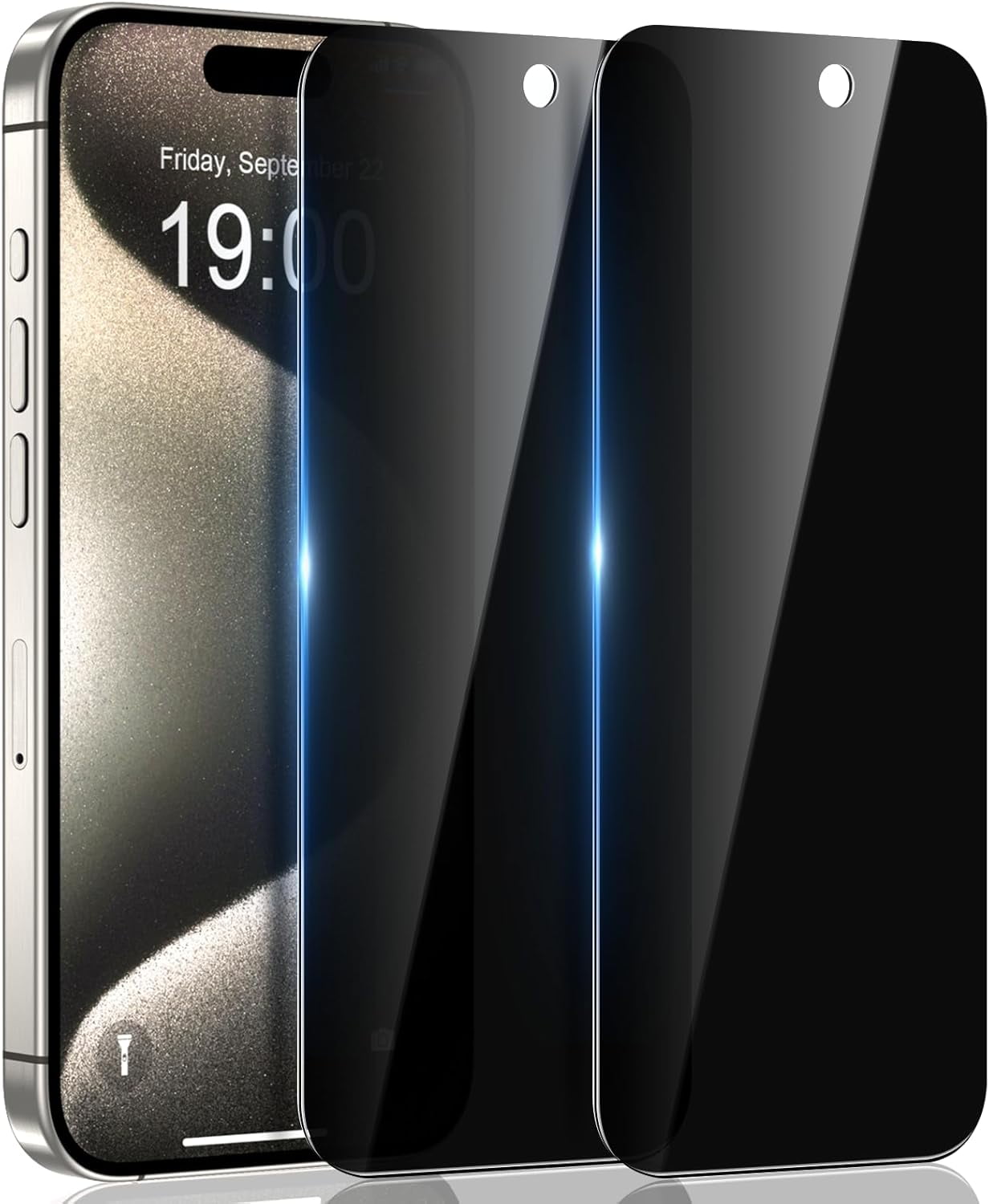 for [2 Pack] Privacy Screen Protector for iPhone 15/15 Pro, Anti Spy ...