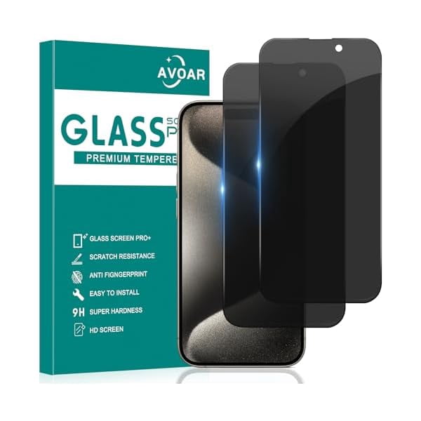 2 Pack Privacy Screen Protector for iPhone 15 Plus, Privacy Screen ...