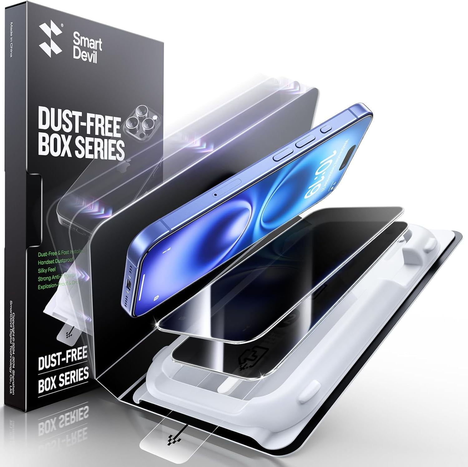 2 Pack Privacy Screen Protector for iPhone 16, [Anti-Spy] [Military ...