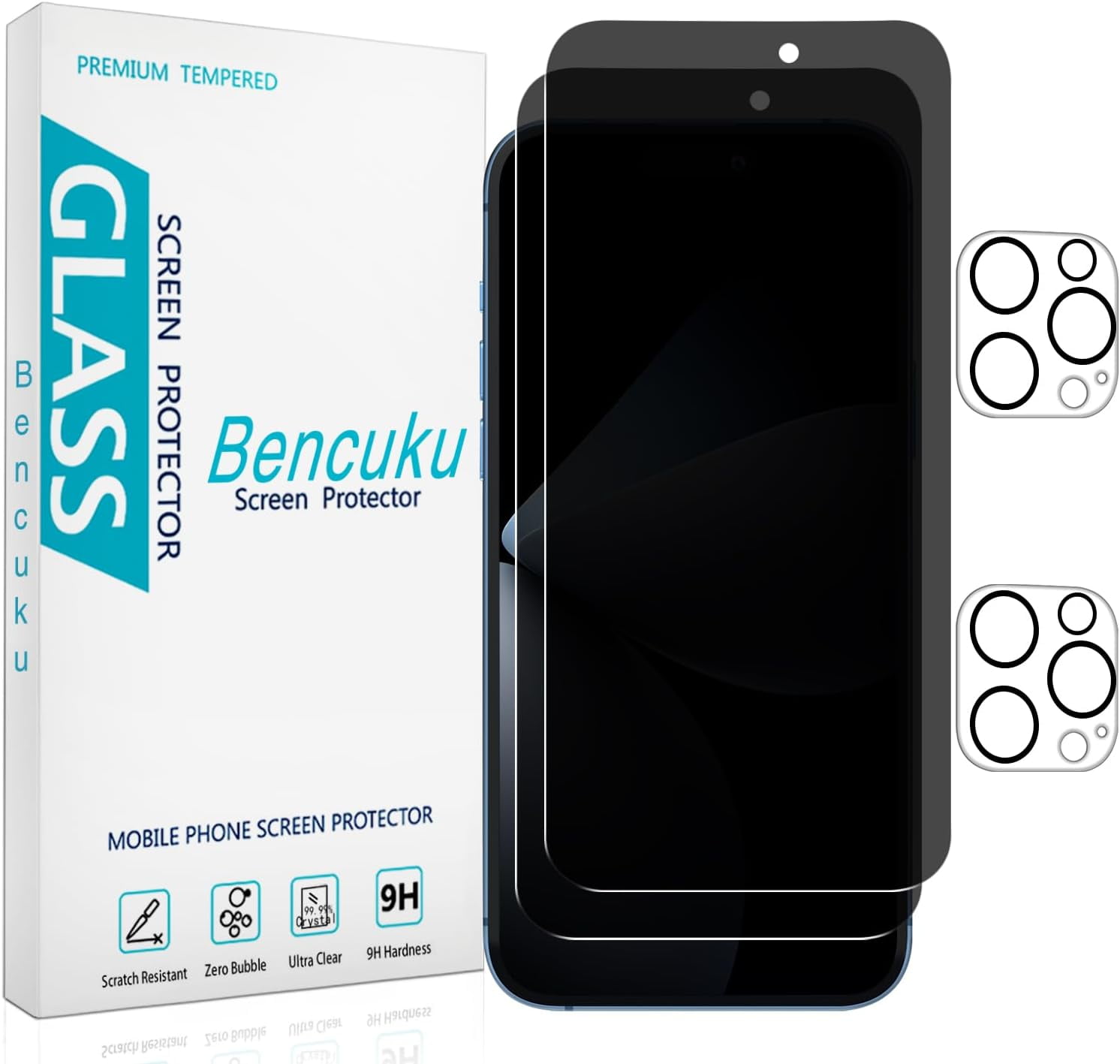 2 Pack Privacy Screen Protector for iPhone 16 Pro Max 6.9 Inch with 2 ...