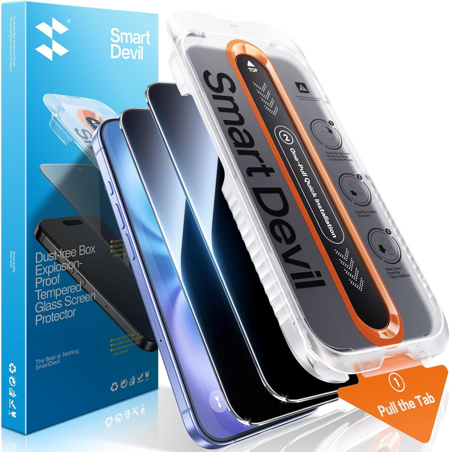 2 Pack Privacy Screen Protector for iPhone 16/ iPhone 15, Anti-Spy ...