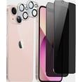 [2 Pack] Privacy Screen Protector for iPhone13 + [2 Pack] Camera Lens ...