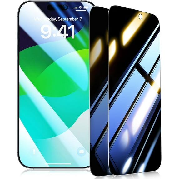 2 Pack Privacy Screen for iPhone 16 Pro Tempered Glass Protector ...