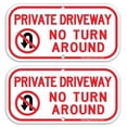 (2 Pack) Private Driveway, No Turn Around Sign, Private Driveway Sign ...