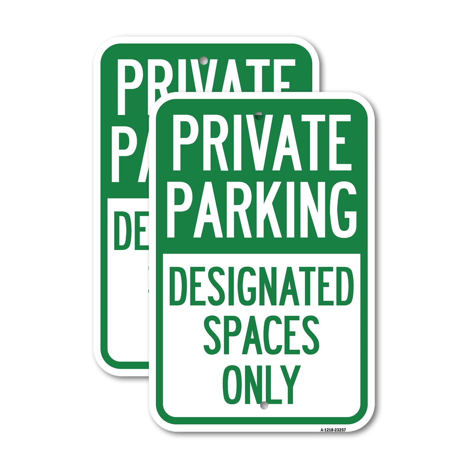 (2 Pack) Private Parking Designated Spaces Only | 18" X 24" Heavy-Gauge ...