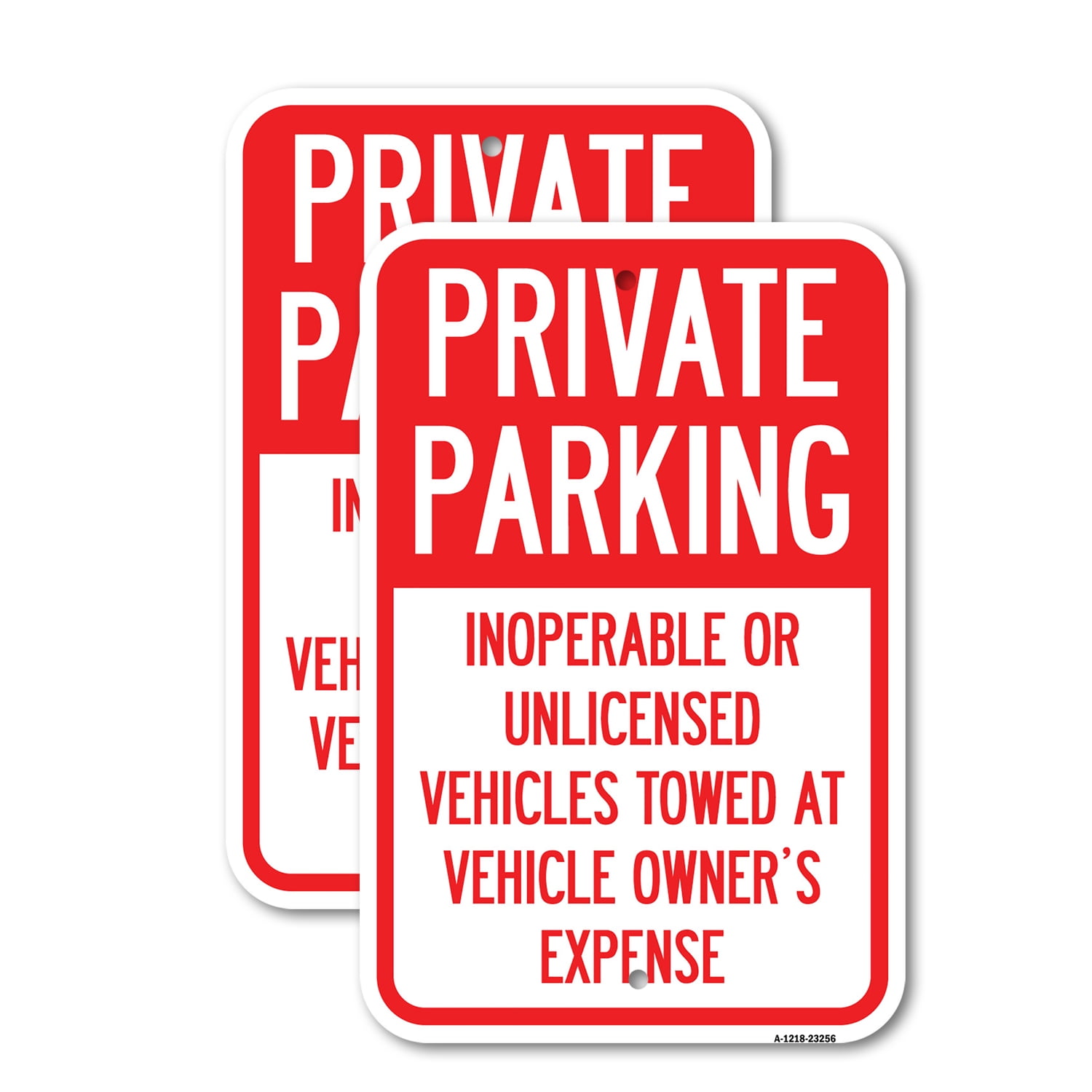 (2 Pack) Private Parking Inoperable or Unlicensed Vehicles Towed at ...