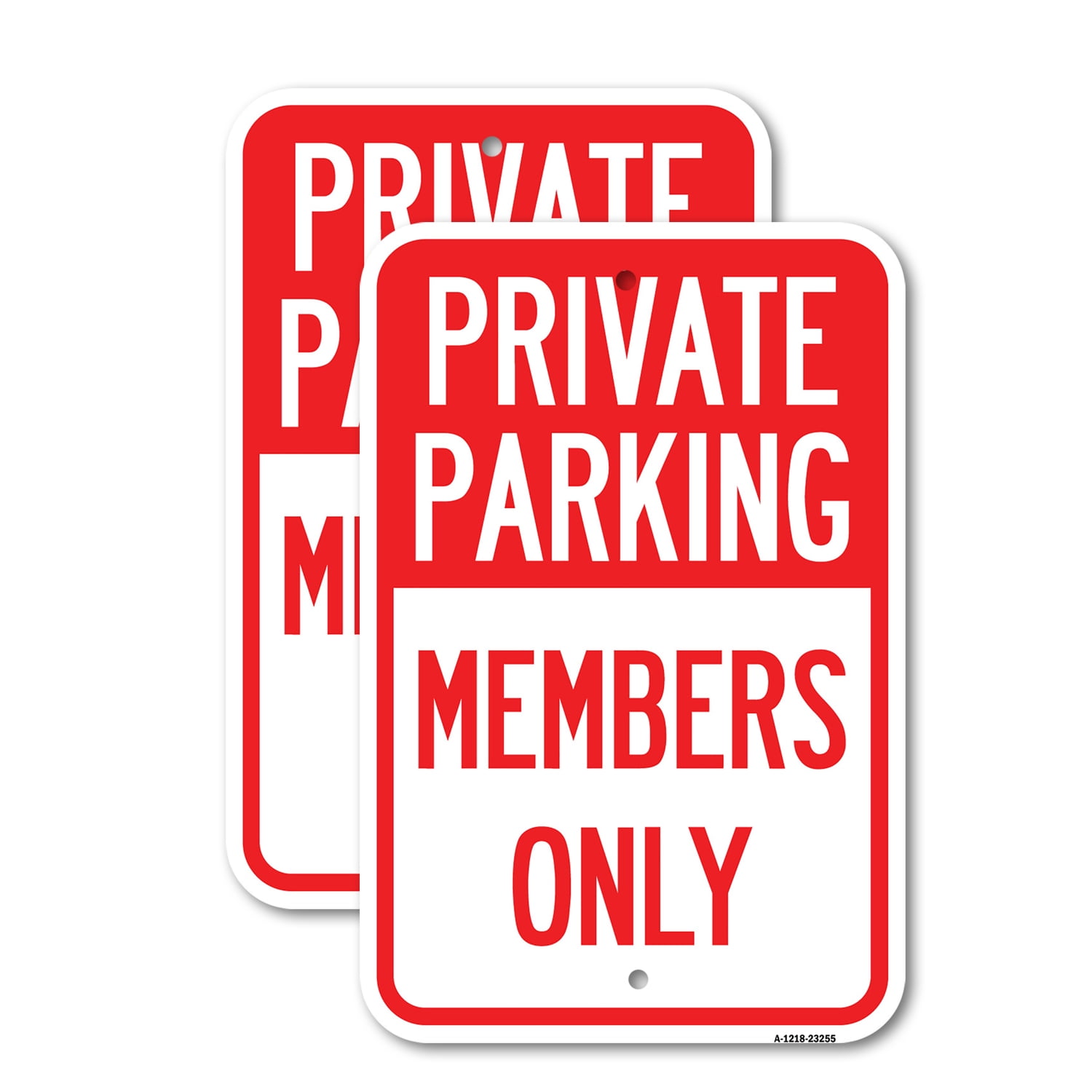 (2 Pack) Private Parking Members Only | 12" X 18" Heavy-Gauge Aluminum ...