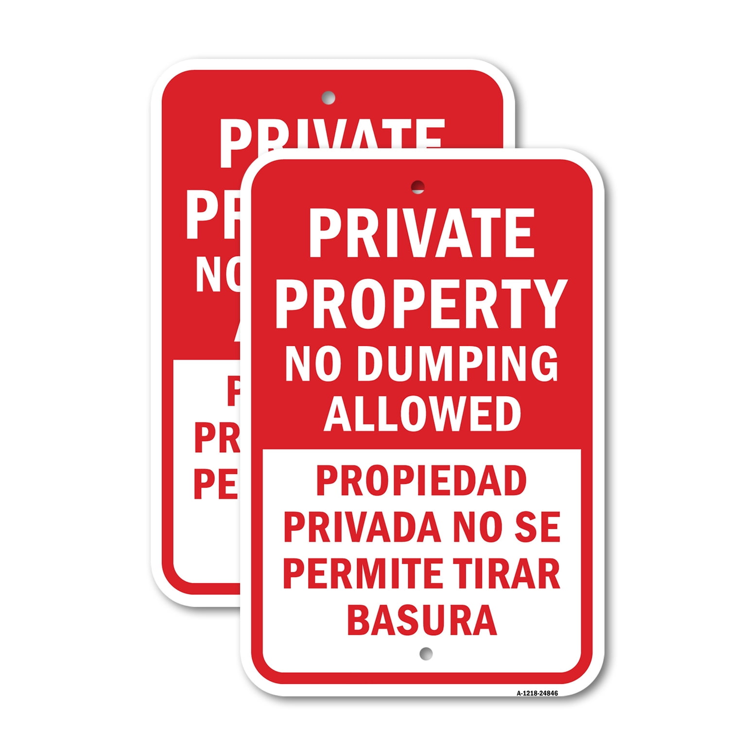 (2 Pack) Private Property No Dumping Allowed Propiedad Priv | 18" X 24 ...
