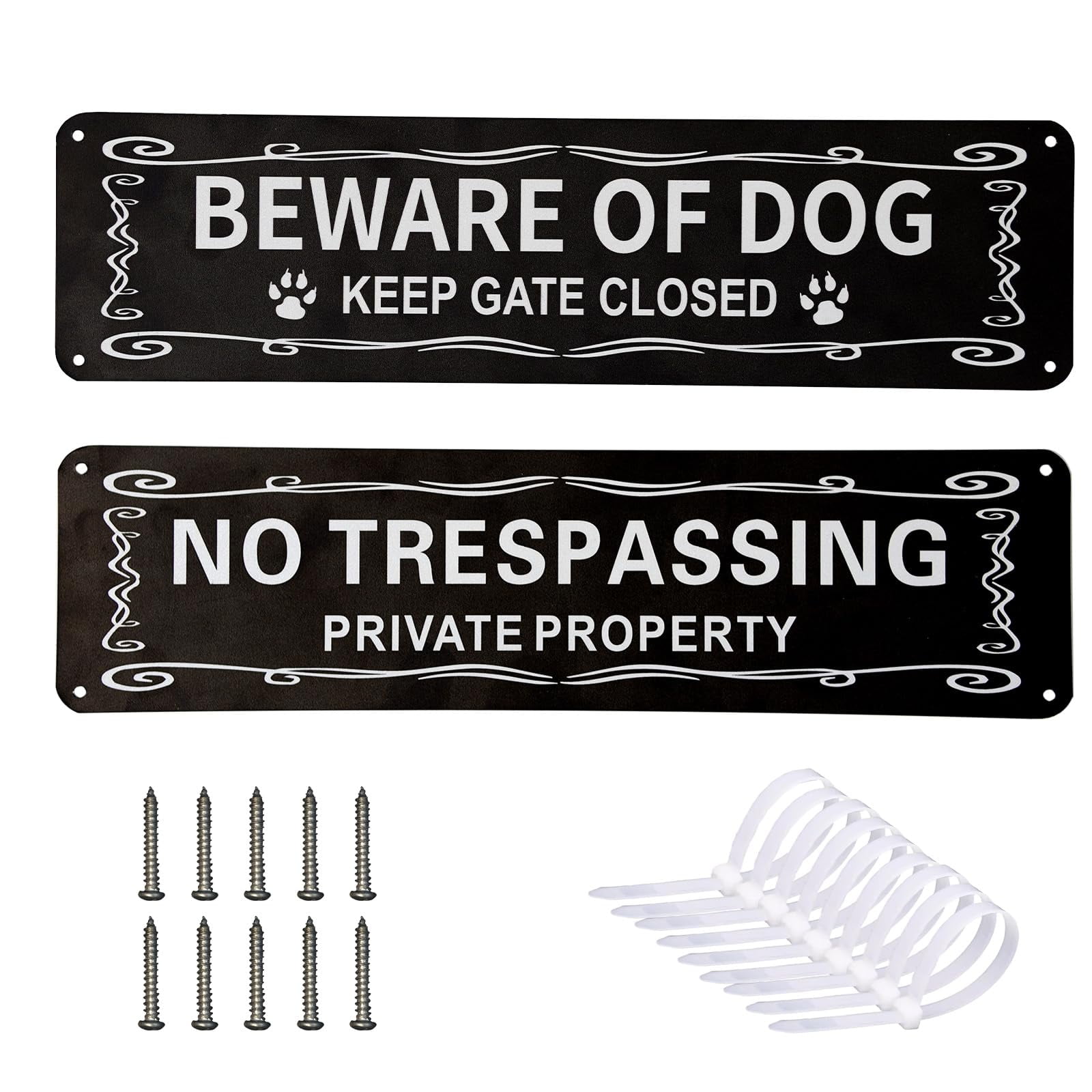 2 Pack Private Property No Trespassing Sign, Aluminum Reflective,Fade ...
