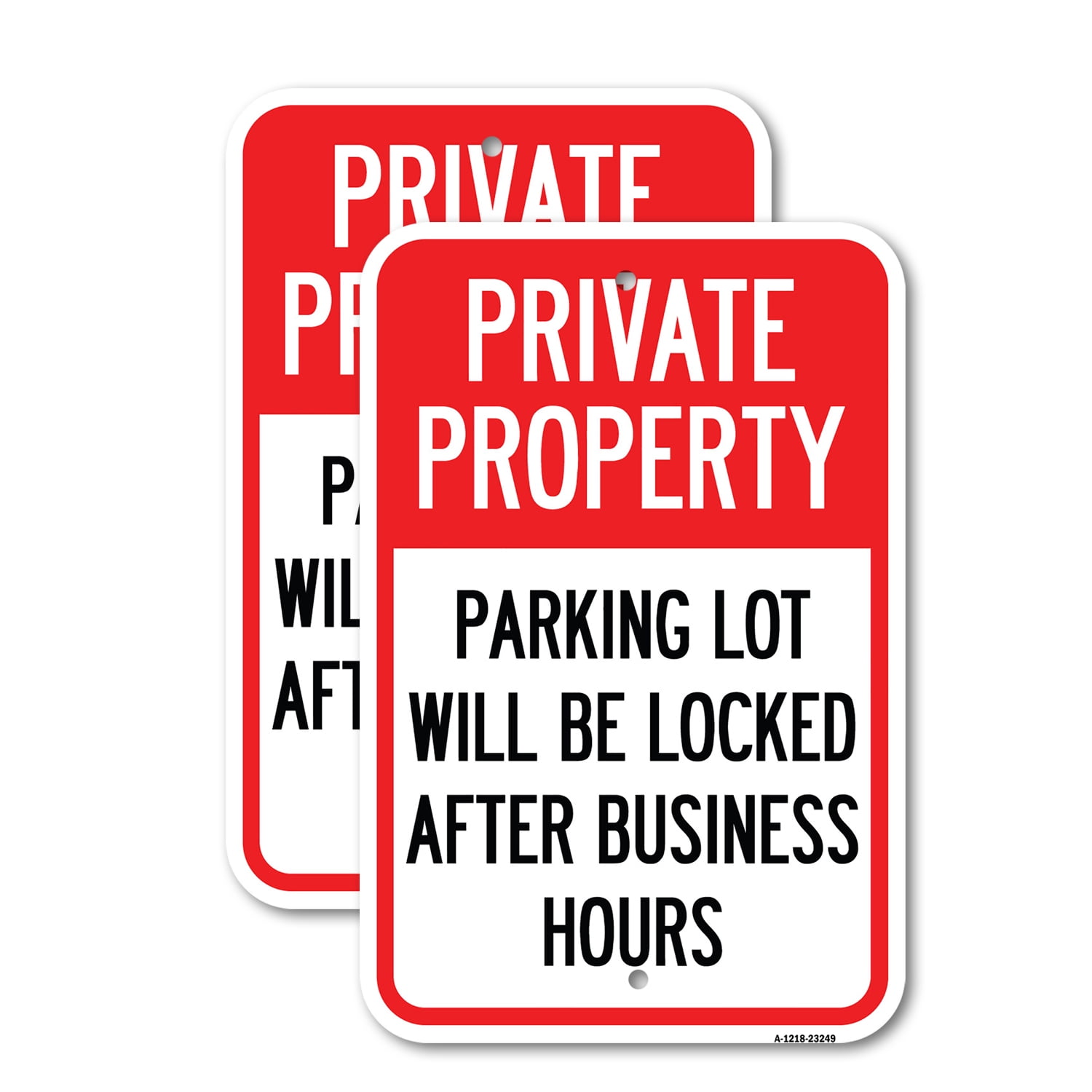 (2 Pack) Private Property Parking Lot Will Be Locked After Business ...