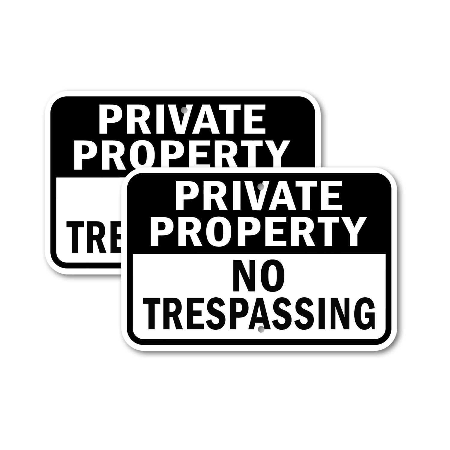 (2 Pack) Private Property No Trespassing #2 | 18" X 24" Heavy-Gauge ...