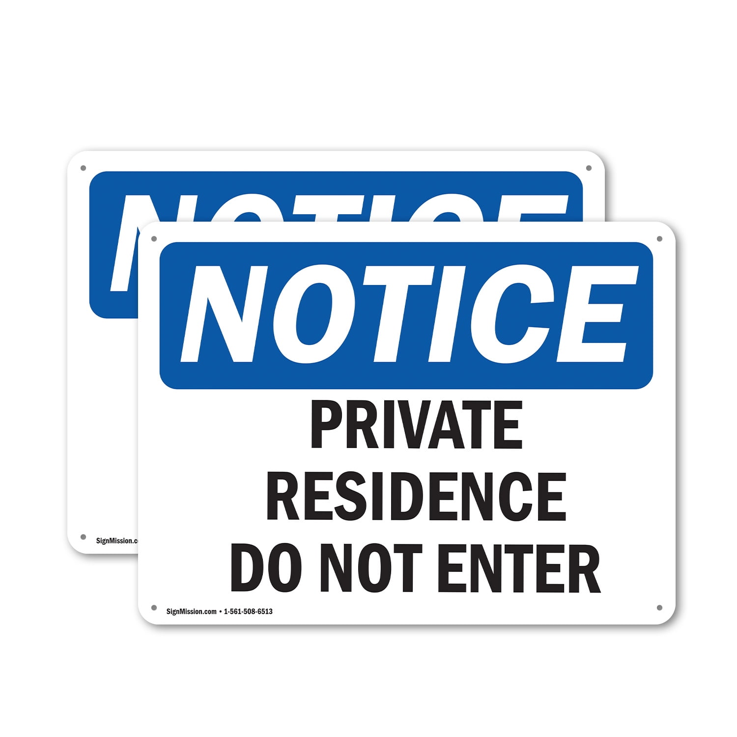 (2 Pack) Private Residence Do Not Enter OSHA Notice Sign 14 Inch X 10 ...