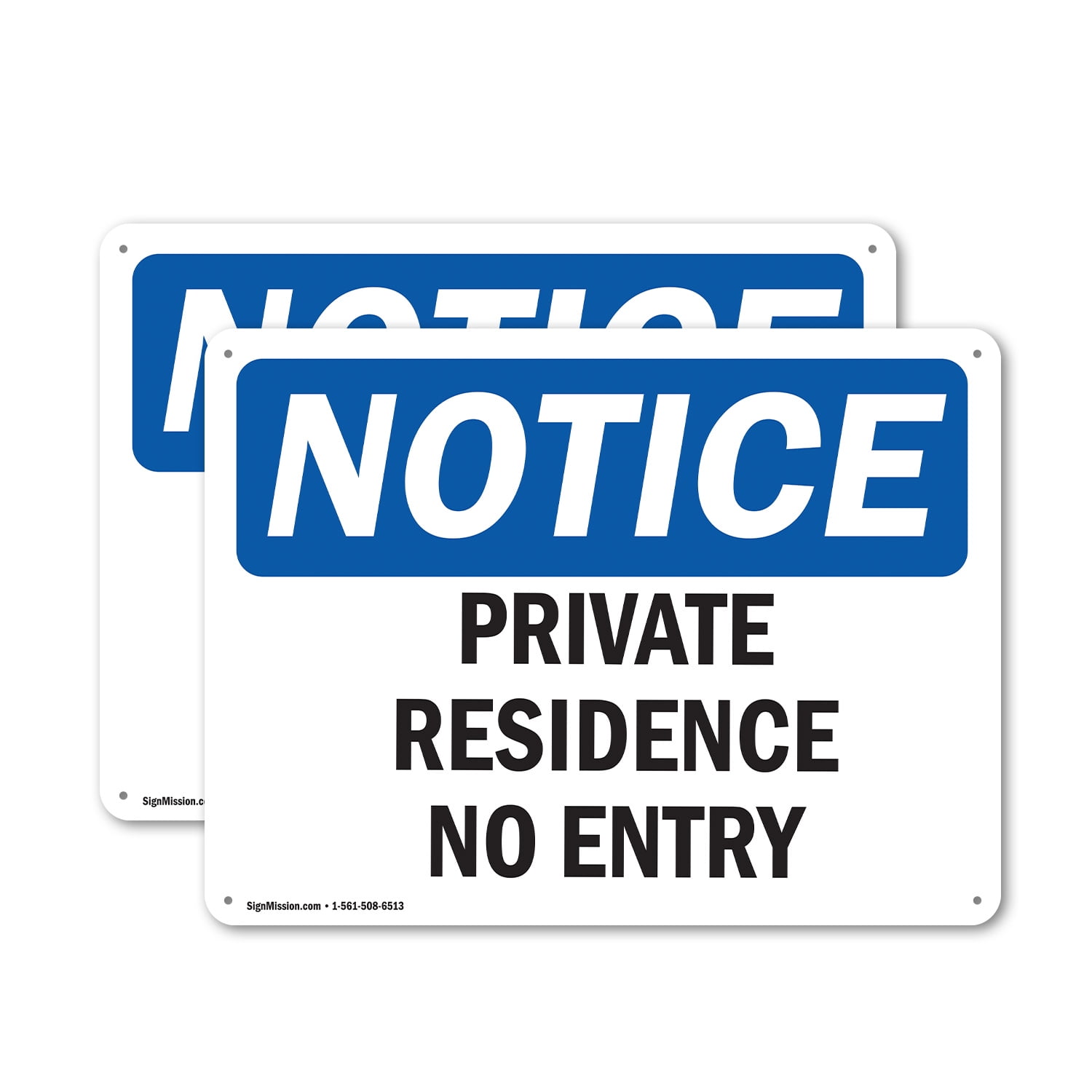 (2 Pack) Private Residence No Entry OSHA Notice Sign 10 Inch X 7 Inch ...