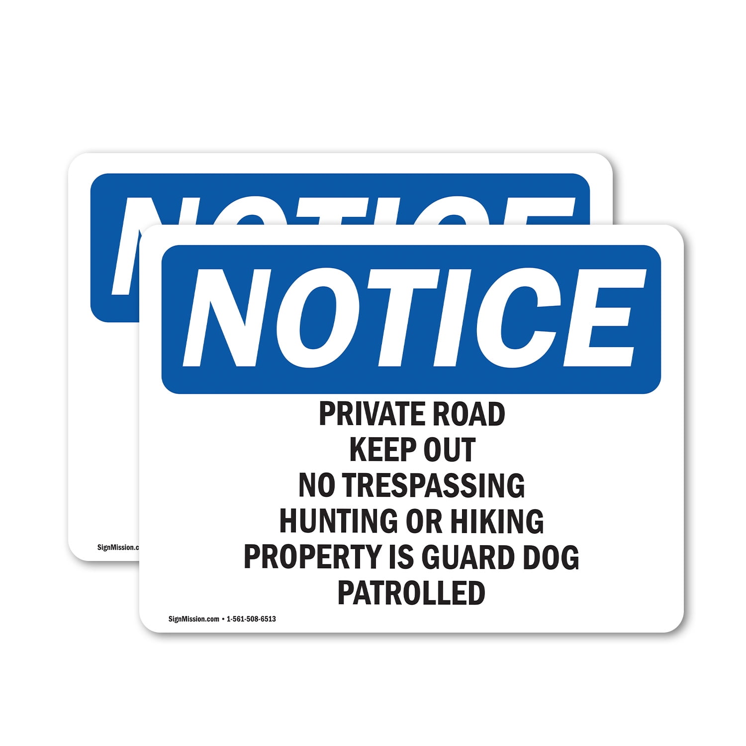 (2 Pack) Private Road Keep Out No Trespassing Hunting OSHA Notice Sign ...