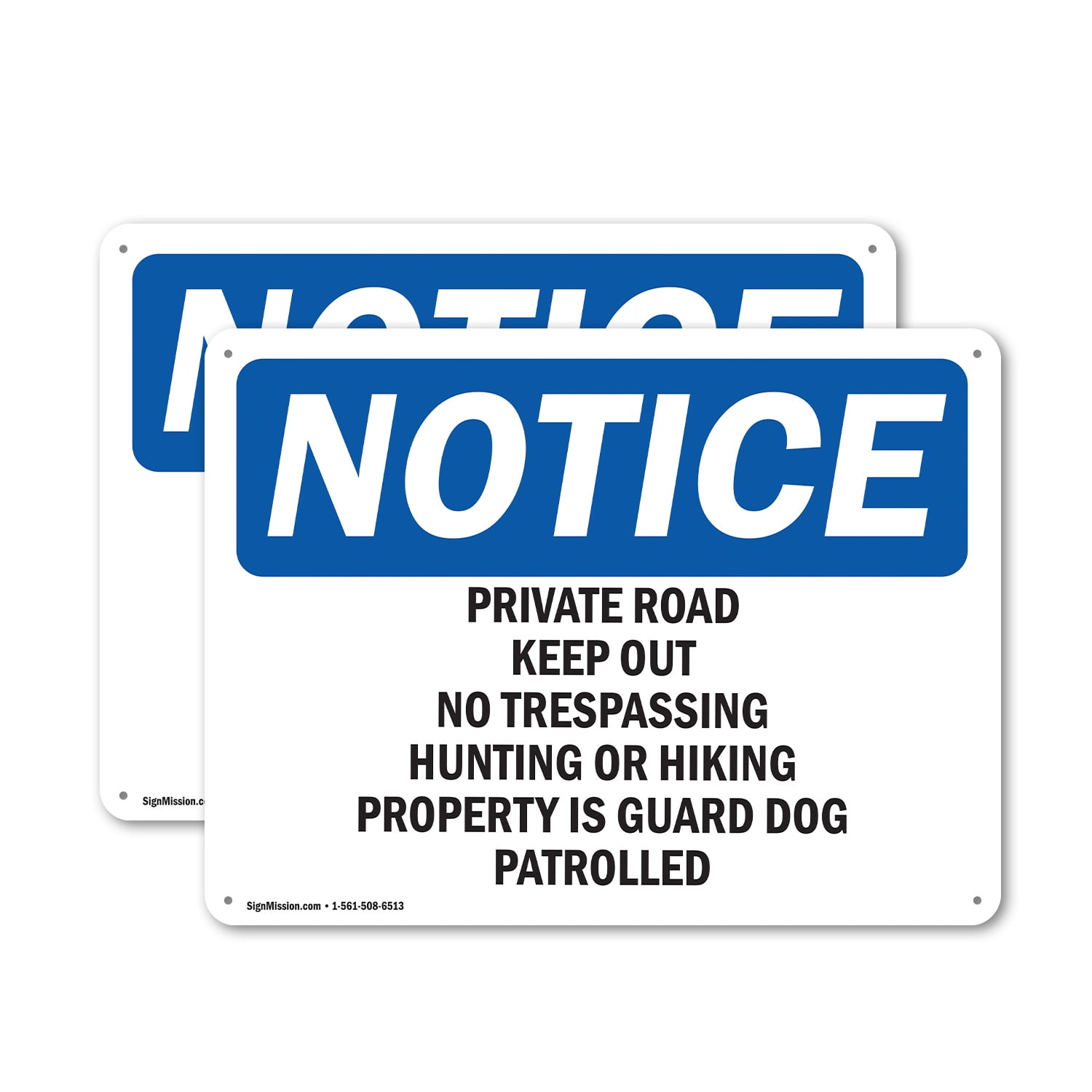 (2 Pack) Private Road Keep Out No Trespassing Hunting OSHA Notice Sign ...