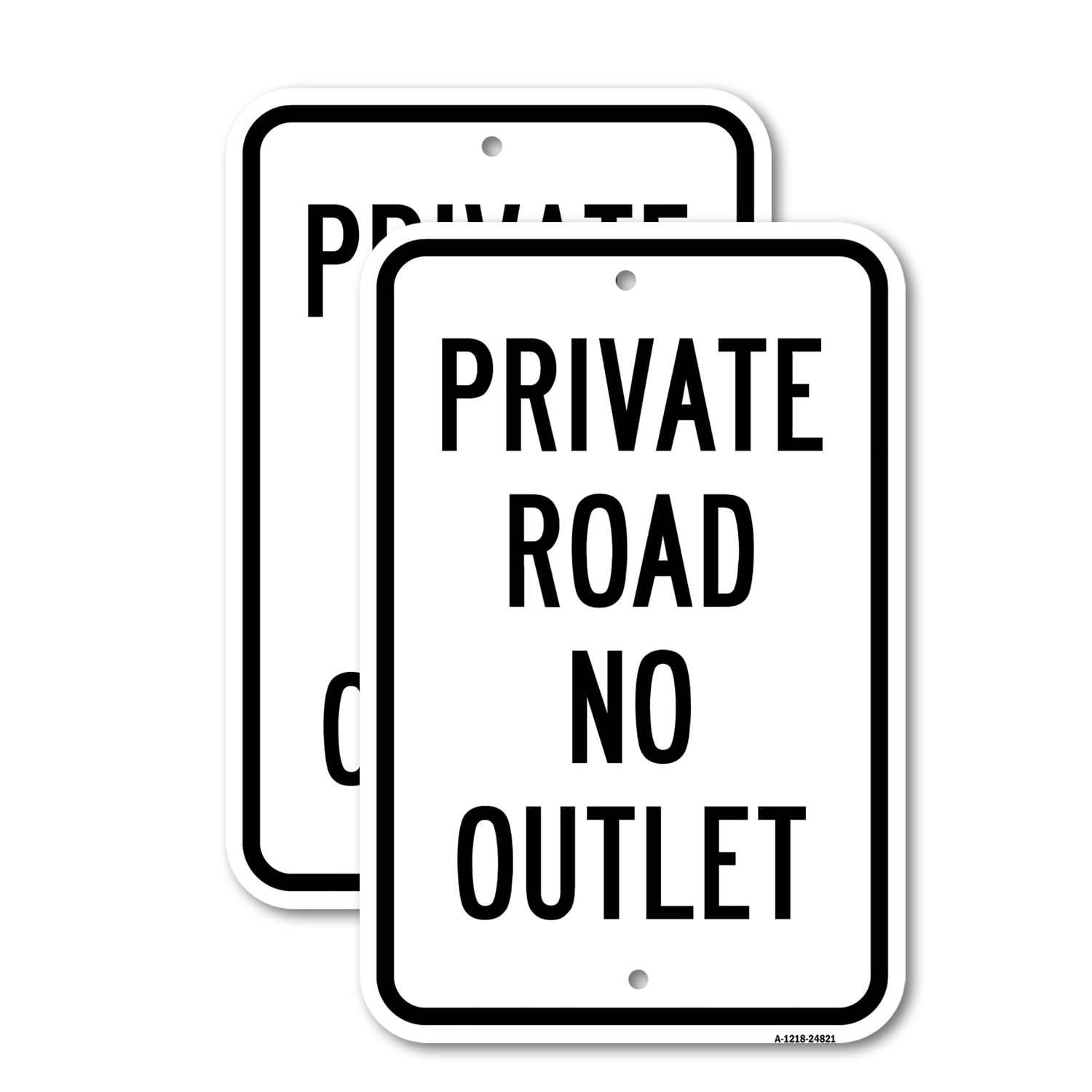 (2 Pack) Private Road No Outlet Sign | 18" X 24" Heavy-Gauge Aluminum ...