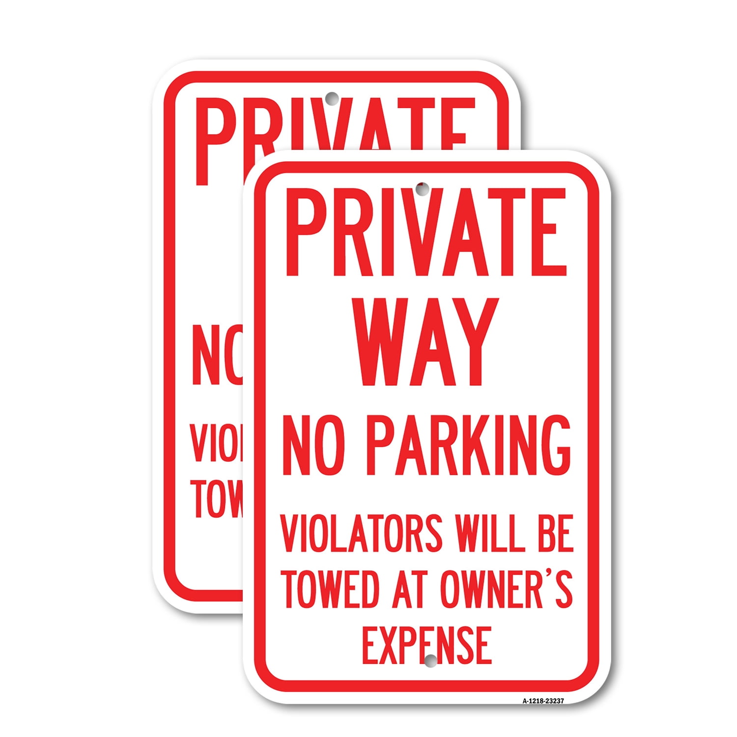 (2 Pack) Private Way Violators Will Be Towed Away | 18" X 24" Heavy ...