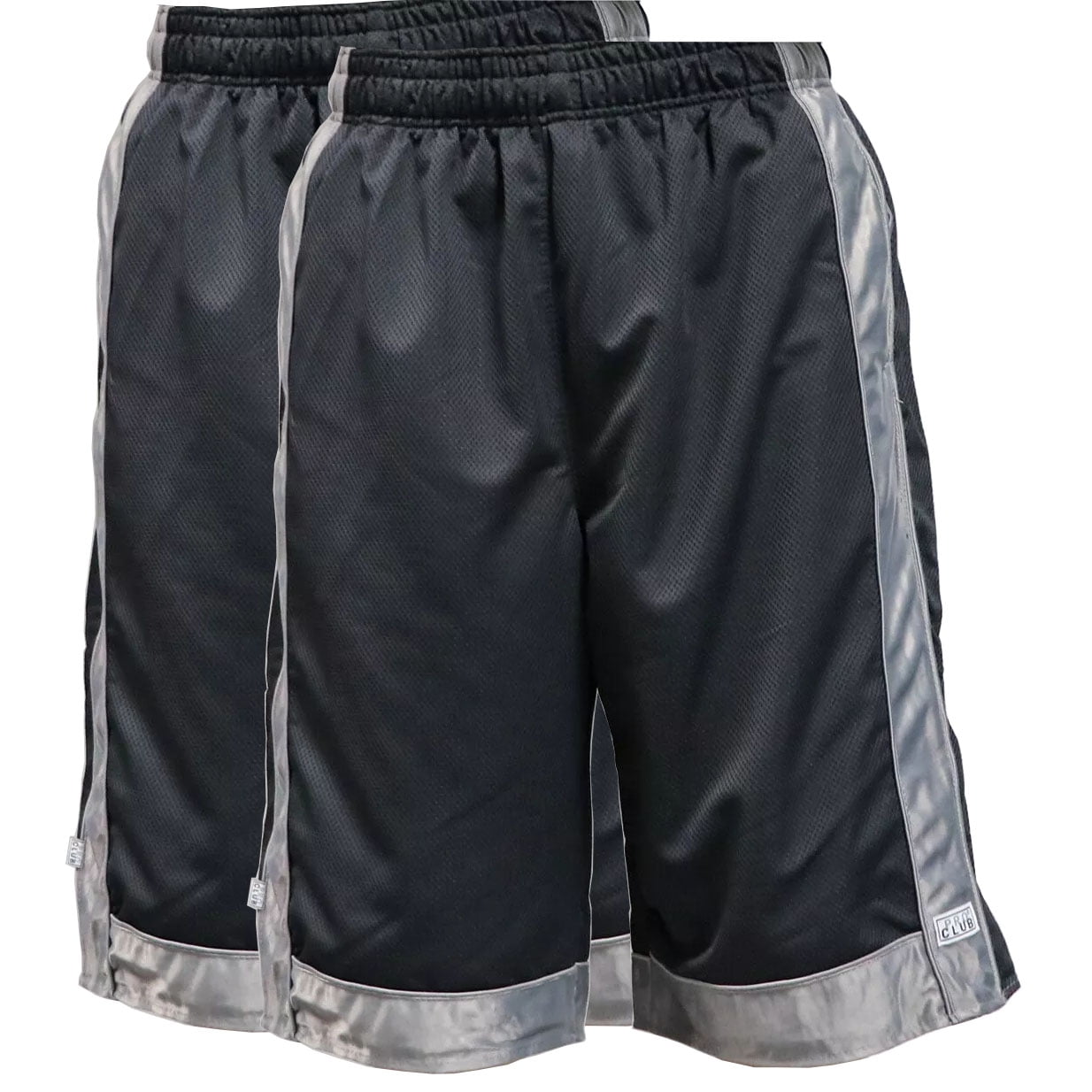 2 Pack Pro Club Men's Heavyweight Mesh Basketball Shorts - Black/Gray ...