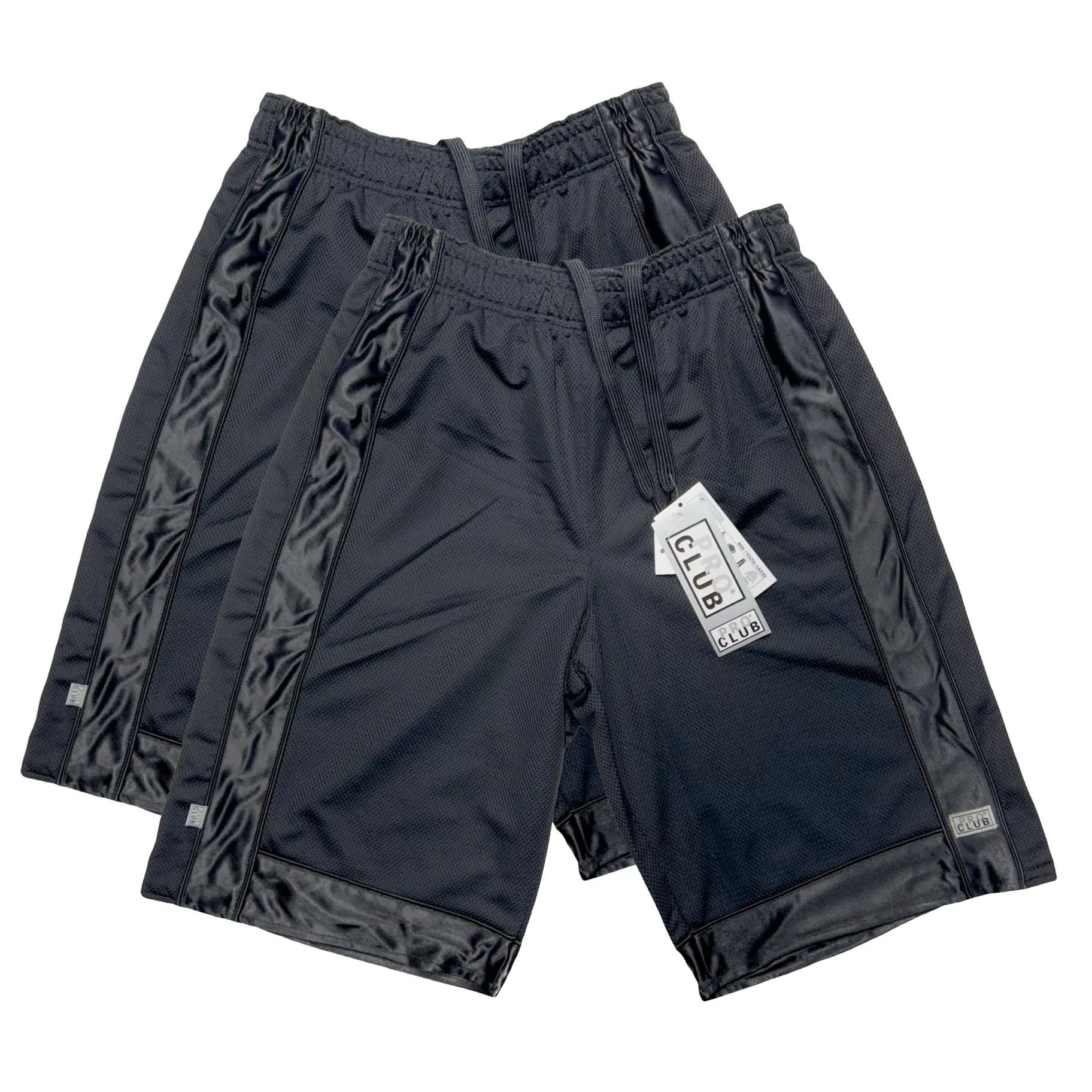 2 Pack Pro Club Men's Heavyweight Mesh Basketball Shorts - Black - XXL ...