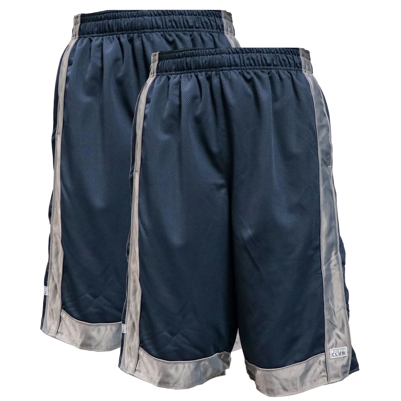 2 Pack Pro Club Men S Heavyweight Mesh Basketball Shorts Navy Gray