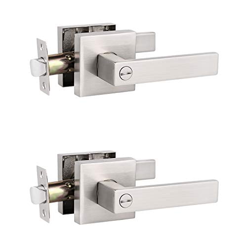 2 Pack Probrico Square Door Lever Privacy Door Lock Handleset Keyless ...