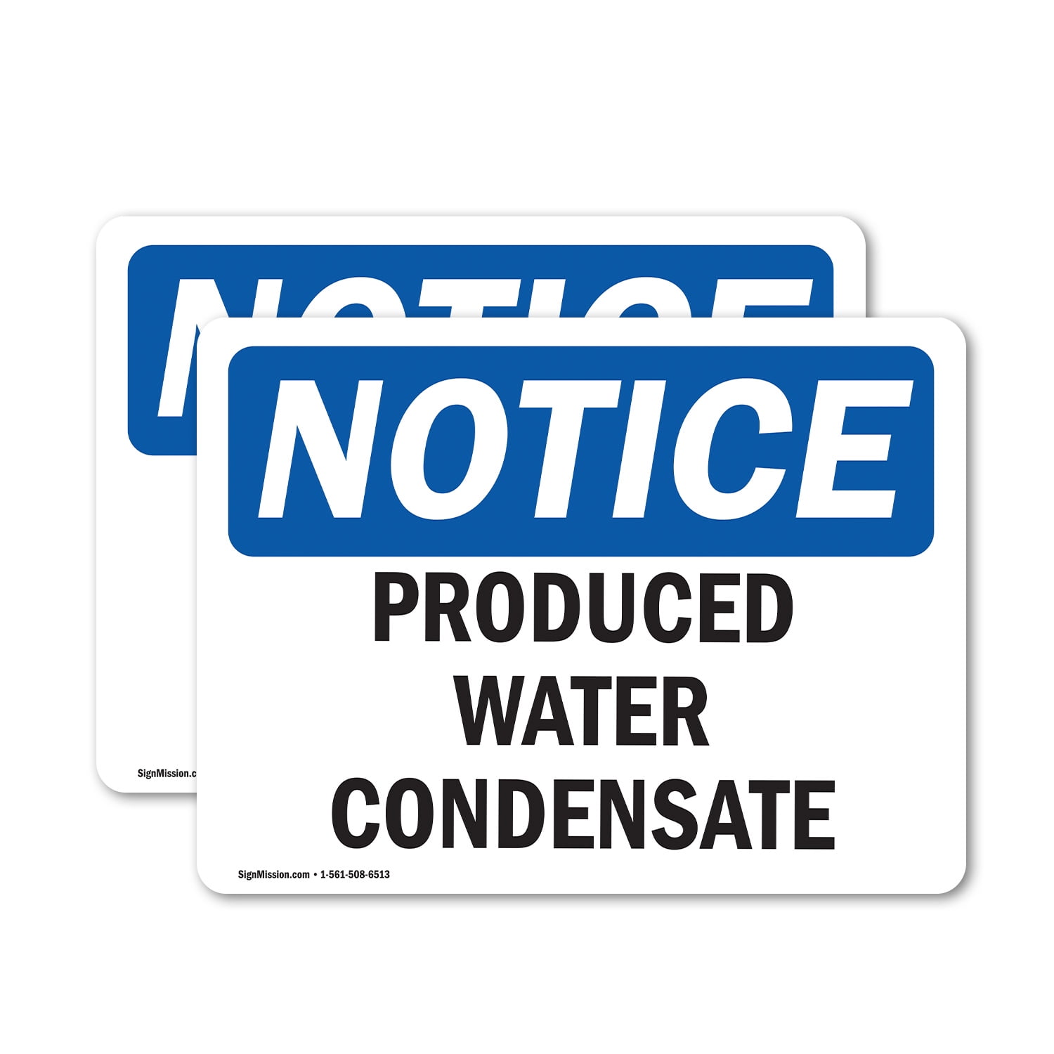 (2 Pack) Produced Water Condensate OSHA Notice Sign 10 Inch X 7 Inch ...